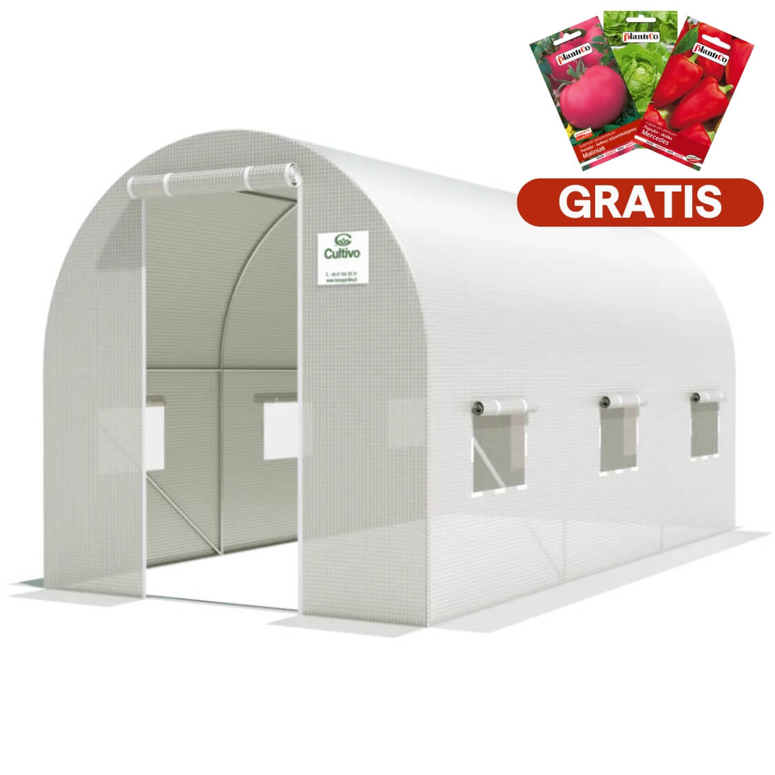 Záhradný tunel 2x4x2m - 8m2, fólia 140g/m2 biela
